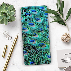 DesignSkinz Neon Multiple Peacock Protective Vinyl Decal Wrap Skin Cover Compatible with The Samsung Galaxy S20 (Screen Trim & Back Glass Skin)