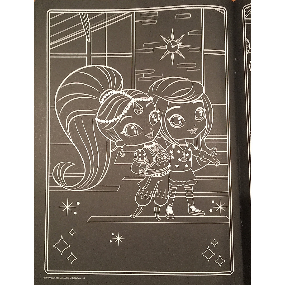 Nickelodeon Shimmer and Shine Bright Idea Book to Color - Includes 4 Milky Crayons (Black Pages to Color)