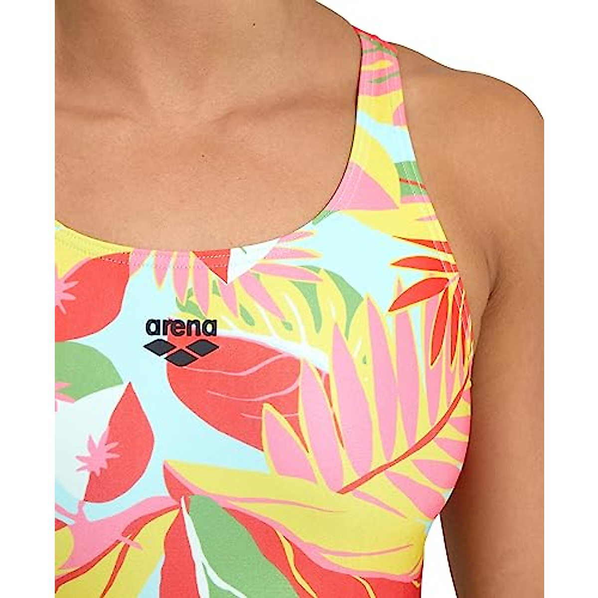 Arena Performance Tropic Women's Swimsuit Control Pro Back One Piece MaxLife Training Suit, Fluo Red/Multi, US Size 42