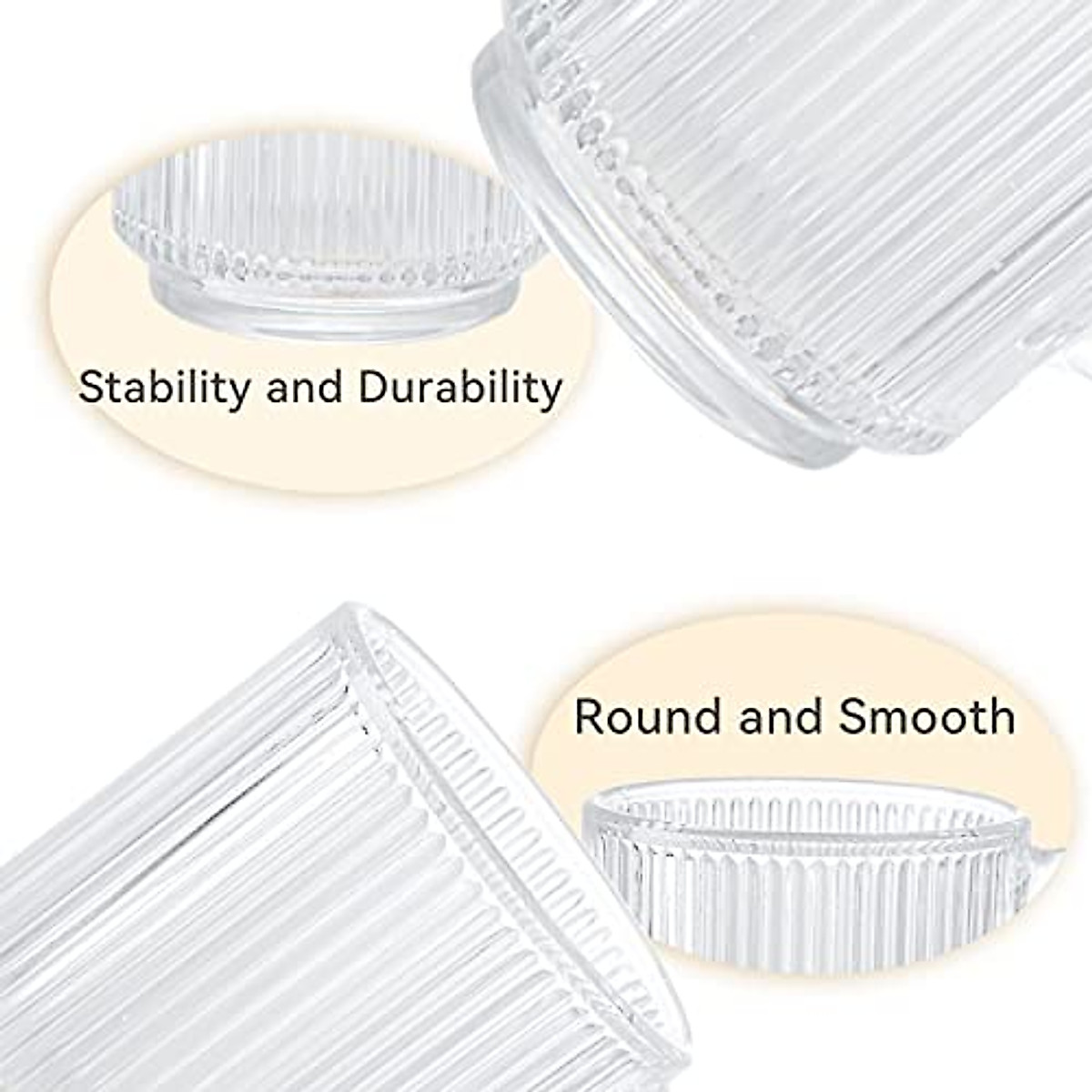 [6 PACK, 12 OZ]DESIGN•MASTER Premium Vertical Stripes Glass Coffee Mugs with Spoons, Transparent Tea Glasses for Hot/Cold Beverages, Perfect Design for Americano, Cappuccino, Latte and Beverage.