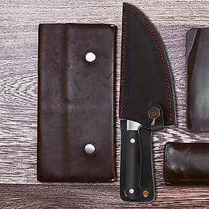 CALLARON Chef Knife Holder Leather Knife Case Covers Sleeves Knives Guard Universal Sheath Blade Guards Protector With Belt for Bread Carving Chef Cleaver Kitchen Knife