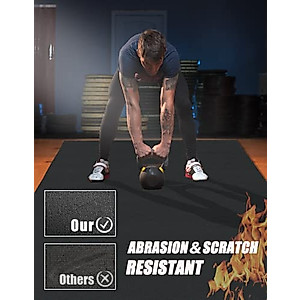 7' x 5' x 7mm Extra Large Exercise Mat, [35 Sq.Ft] Heavy-Duty & Extreme Non-Slip Rubber Gym Flooring for Home Gym, Pro Yoga Mat Gym Mat for Home Workout & Exercise Equipment, Shoe-Friendly Thick Workout Mat, with Portable Storage Bag