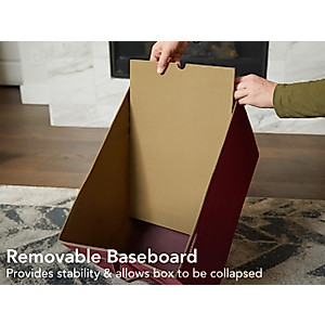 Covermates Keepsakes - Storage Box - Heavy Duty Polyester - Reinforced Handles - ID Window - Indoor Storage - Closet Storage, Red