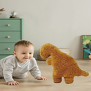 NOJKNVY Dino Chicken Nugget Plush,17 inch Stegosaurus Dino Chicken Nugget Pillow Dinosaur Throw Pillow Stuffed Animal Plush Toy Giving Dinosaur Themed Party Gifts to Children Students