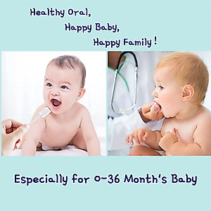 [60 Pcs] Little Fox Baby Oral Cleaner +2 Pcs Finger Toothbrush with Cases, Baby Tongue Cleaner, Newborn Toothbrush, Disposable Tongue and Gum Cleaner, Infant Oral Care and Cleaning for 0-36 Month Baby