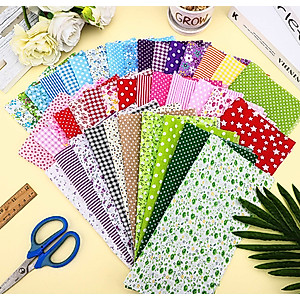 40 Pcs 10 x 10 Inches Cotton Fabric Bundle Squares Precut Fabric Squares Multi Color Floral Fat Squares Sheets for Kids DIY Craft Quilting Sewing (Fresh Patterns)
