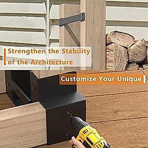 Mr IRONSTONE Firewood Log Storage Rack Bracket Kit, Adjustable Wood Rack Length Based on the Amount of Wood, for Outdoor Indoor Patio Deck Metal Log Holder Outdoor Tools with 34 Accessories