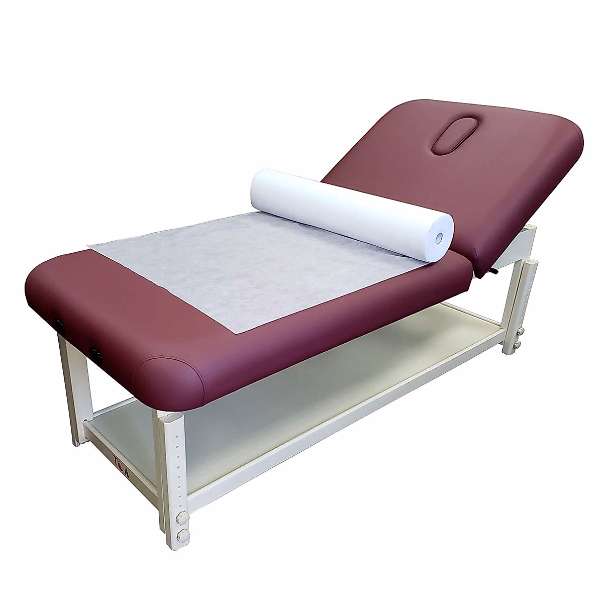 TOA Disposable Exam Table Paper 6 Roll Case - Strong Non Woven Table Paper - Medical Bed Cover - Pre-Cut Paper Sheets with Face Hole - Latex-Free - White Examination Bed Paper - 50 Sheet per Roll