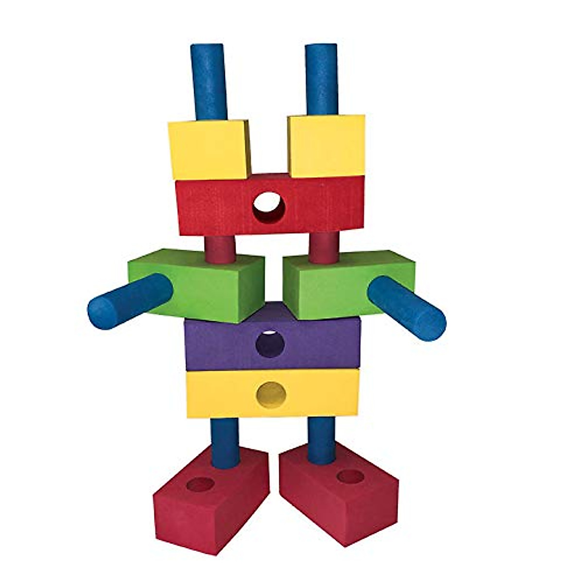 FUN n' SAFE (7684 Foam Peg Blocks for Kids, 150 Brightly Colored Pieces