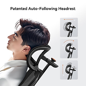 Newtral Ergonomic Office Chair & Laptop Table - Home Office Desk Chair with Auto-Following Lumbar Support & Headrest, 4D Armrest, Seat Depth & Height Adjustable, 96°-136° Tilt Lock