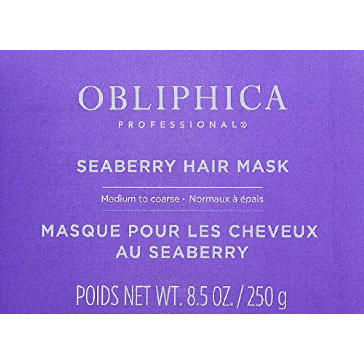 Obliphica Seaberry Hair Mask - Deep Conditioning Hydrating Treatment for Dry and Damaged Hair - Moisturizing Hair Repair and Growth Mask for Medium, Coarse, and Color-Treated Hair - 8.5 Ounces