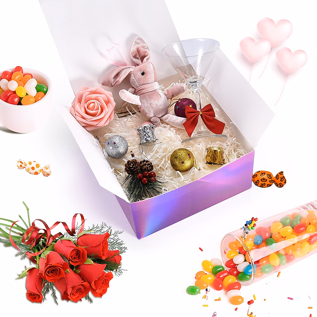 SHANSVYE Gift Boxes, Gift Boxes with Lids,8X8X4 Inches, Bridesmaid Proposal Boxes,Gift Boxes for Presents, Birthday, Gift Boxes Bulks for Wedding,Graduation, Party Favor box (10, Gradient purple)