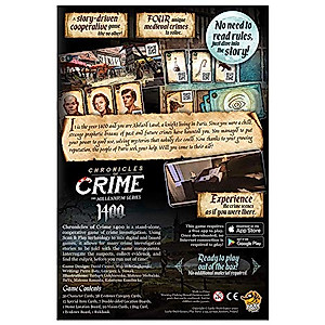 Chronicles of Crime Millennium 1400 Board Game - Immersive Detective Mystery Adventure, Cooperative Game for Kids and Adults, Ages 12+, 1-4 Players, 60-90 Minute Playtime, Made by Lucky Duck Games