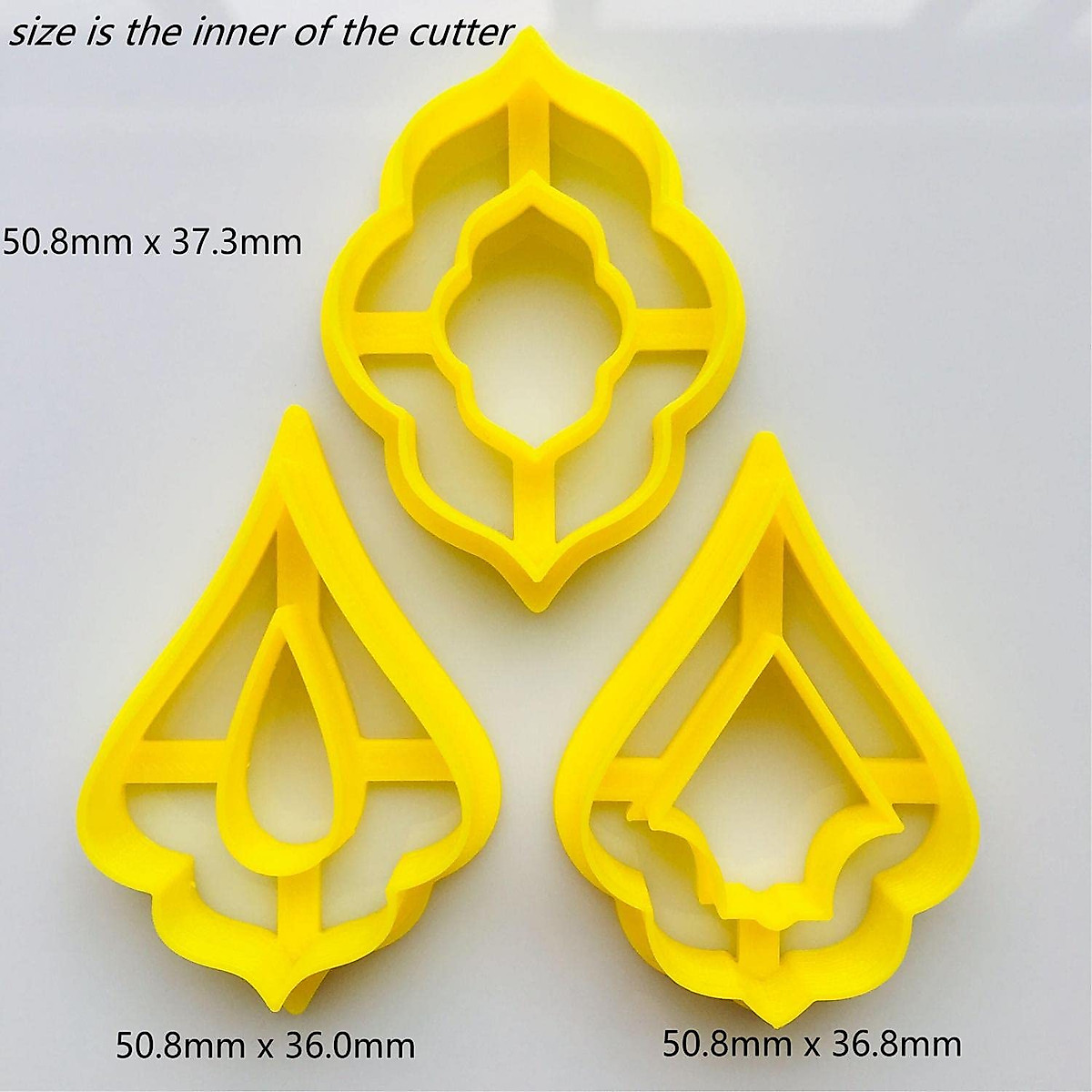 CHENRUI 3 Pcs Moroccan Donut Shaped Cutters, Polymer Clay Cutters for Jewelry Making