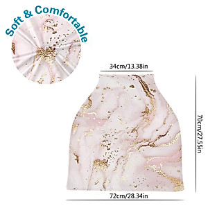 Nursing Cover Breastfeeding Scarf Rose Gold Glitter Marble- Baby Car Seat Covers, Stroller Cover, Carseat Canopy (2na7a)
