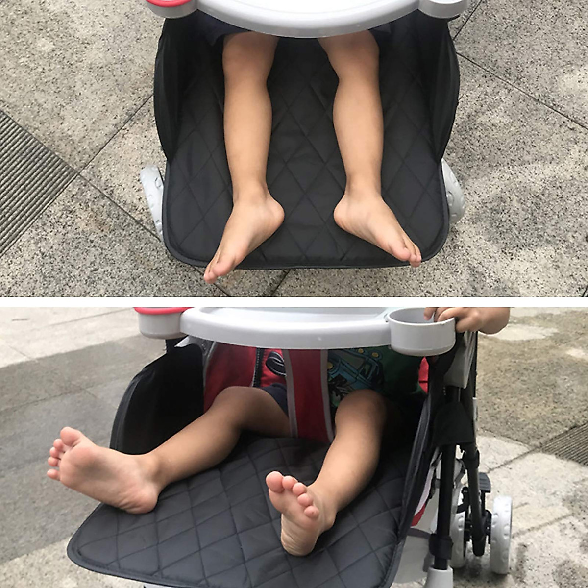 ACJLHY Baby Stroller Footrest,Adjustable Leg Rest Extension Foot Rest, Universal 3 in 1 Annex Mat Footmuff Cover Bunting Bag Waterproof Windproof Cold-Proof Detachable 13.78x11.81 Inch (Pack of 1)