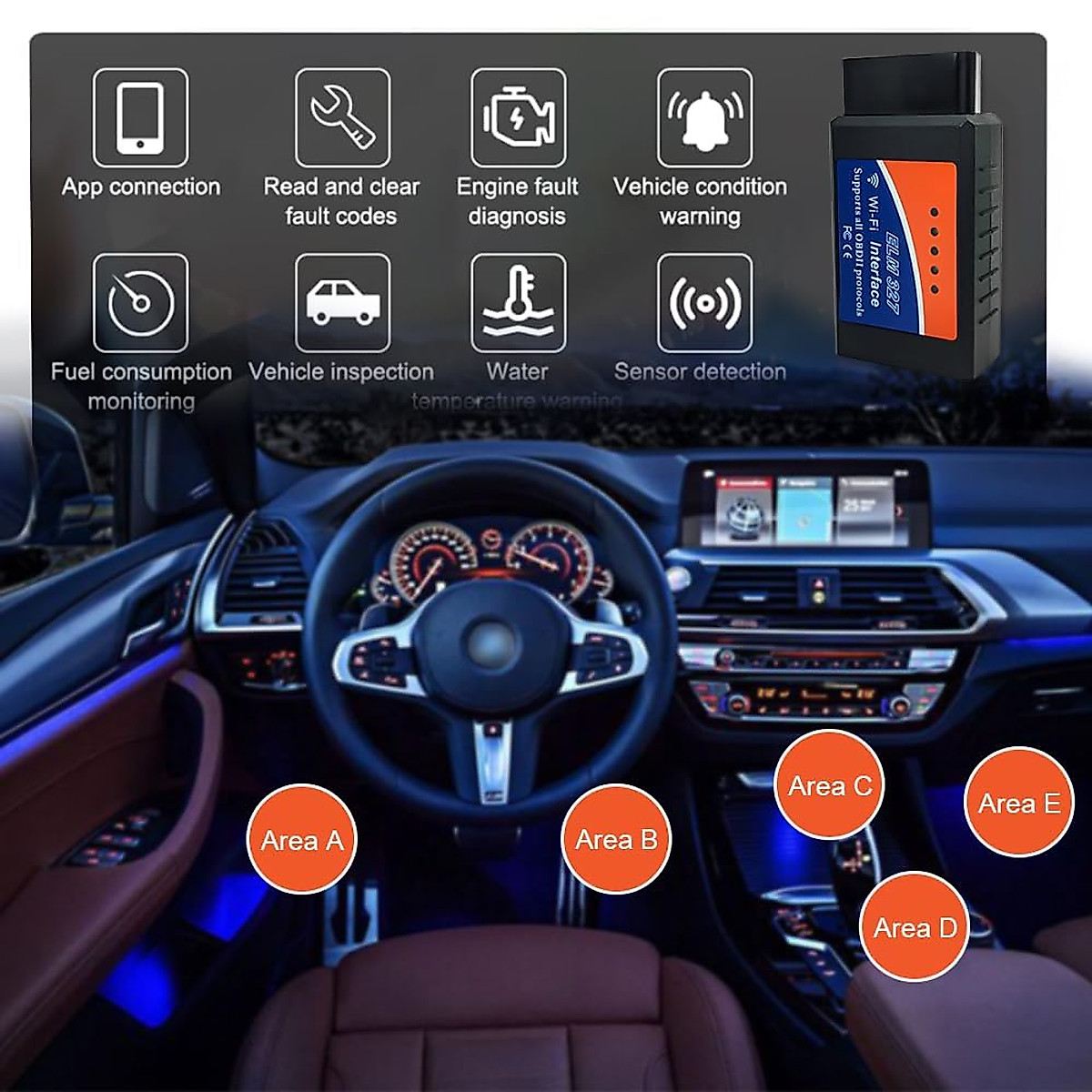Elm327 WiFi OBD2 Interface Can Bus Scanner Diagnostic Tool with Original 25k80 Chip Support iOS/Android V2.1