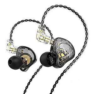FEDAI TRN MT1 1DD HiFi Earphone Headphone, TRN MT1 in-Ear Earbud with New 10mm Composite Magnetic Dynamic Driver Over Ear Headset with Detachable C Pin 0.75MM Cable(No mic,Black)