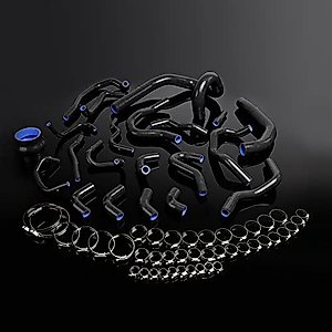 Silicone Radiator Hose Kit Compatible with TOYOTA SUPRA MK3 MA70 7M-GT 1986-1992 Black