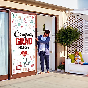 Labakita Congrats Grad Nurse Door Banner, Congrats Nurse Door Cover, Nurse Graduation Decorations, Medical School Nurse BSN RN Graduation Ceremony Decorations