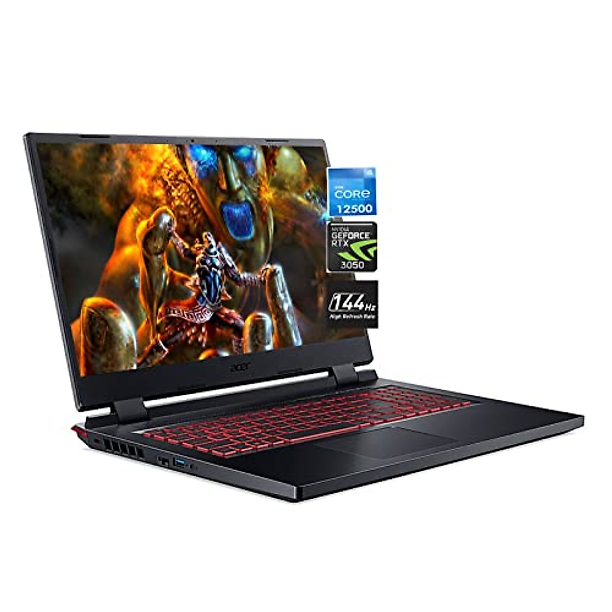 Acer Nitro Gaming Laptop 17.3" FHD IPS 144Hz Gamer Laptops Newest, Intel 12Cores i5-12500H Up to 4.5GHz, 16GB RAM 1TB SSD, GeForce RTX 3050, Backlit Keyboard, Thunderbolt 4, Win 11 +CUE Accessories