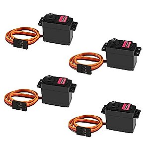 4Pcs MG996R Servo Motor Metal Gear Torque Digital Servo Motor with Arm Horn Compatible with Smart Car Robot Boat RC Airplane Model Helicopter AVR Toys Drone (Control Angle 180)