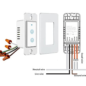 Nexete Smart Wi-Fi Double Light Switch, 2 in1 Single Pole Switch Compatible with Alexa Google Assistant & IFTTT,Remote Control, Timing Function No Hub Required (1-Pack Double Smart Switch)