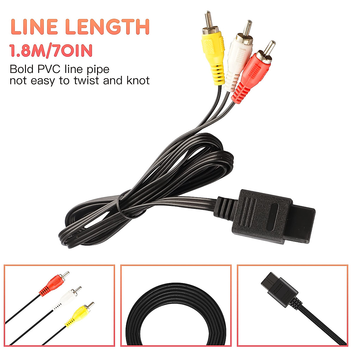 Xahpower AC Power Supply for Gamecube, AC Power Adapter Cord and AV Cable for Nintendo Gamecube Console NGC