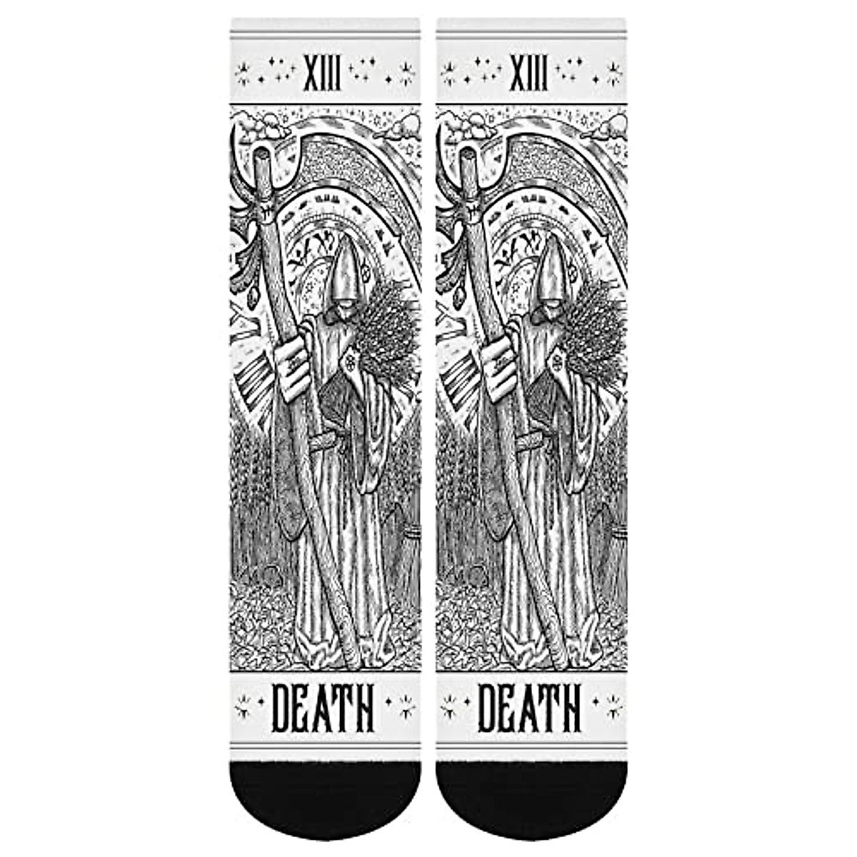 Tarot Card Death Socks for Women Socks for Men Crew Socks for Boys Mid Socks for Girls Stocking Stuffers for Teens Casual Athletic Sport Dress Socks