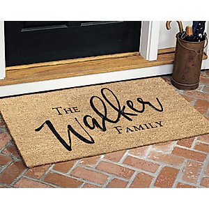 Personalized Family Name Coir Coconut Husk Doormat Door Mat 18x30 or 24x36 (18"x 30")