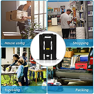 YooMoo Folding Hand Truck 5-Wheel Folding Trolley,Fold Up Luggage Utility Dolly,Heavy Duty Trolley Cart,Stretchable Platform Cart for Home Office Car Travel Luggage Moving