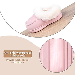 Toddler Kids House Shoes Slippers with Memory Foam Fuzzy and Warm Cozy Comfort Fleece Clog Slip On Sole Protection for Boys Girls Indoor Outdoor U422BBLFX217.SY-Pink-23