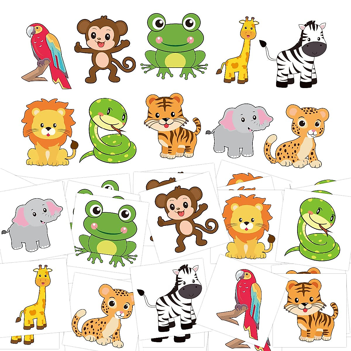 Animal Tattoos for Kids Safari Jungle Temporary Tattoo for Animals Birthday Party Favors Goodie Bag Stuffers 60Pcs