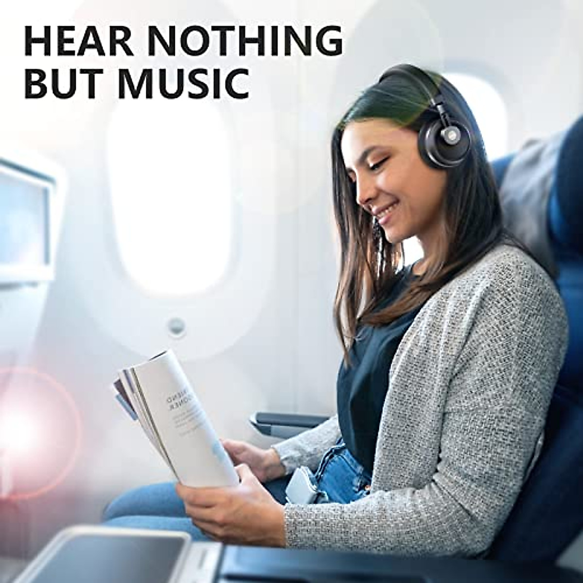 Ortizan Bluetooth Headphones Over Ear, 40 Hours Playtime Wireless Headphones HiFi Stereo Headphones with Microphone and Soft Protein Earpads for Cellphone/TV/PC/Home Office (Silver)