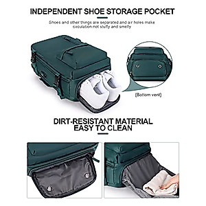 winspansy Carry on Backpack,Travel Backpack for Women Men Airline Approved Personal Item Size Hiking Gym Backpack Weekender Casual Daypack Backpack Waterproof Bag with Shoe Compartment, Peacock Blue