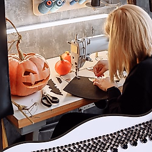 JEGOYER 1 Yard Tassel Rhinestone Black Close Chain, Diamond Crystal Fringe Trim, Rhinestone Banding Applique for Sewing Crafts Ideal Wedding Party Clothing DIY Decorations