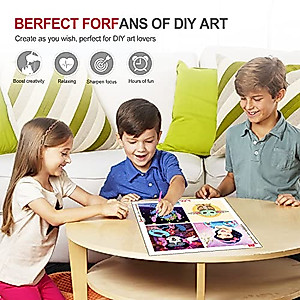 songwoo 4 Pack Diamond Painting Kits for Adults Kids Beginners - Upgraded Cuttable Full Drill Round Gem 5D DIY Diamond Art Kits Gifts for Home Wall Decor - Cartoon
