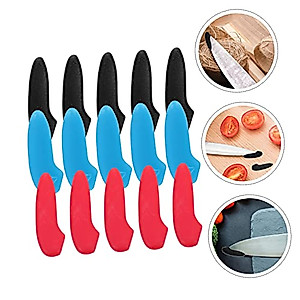 TOGEVAL 60 pcs for Cleaver Household Knife Tips Protector Protecting Flexible Caps Guards Point End and Anti-Scratch Sheath Blades Multi-Function Gags Cover Chef Plastic Sleeves