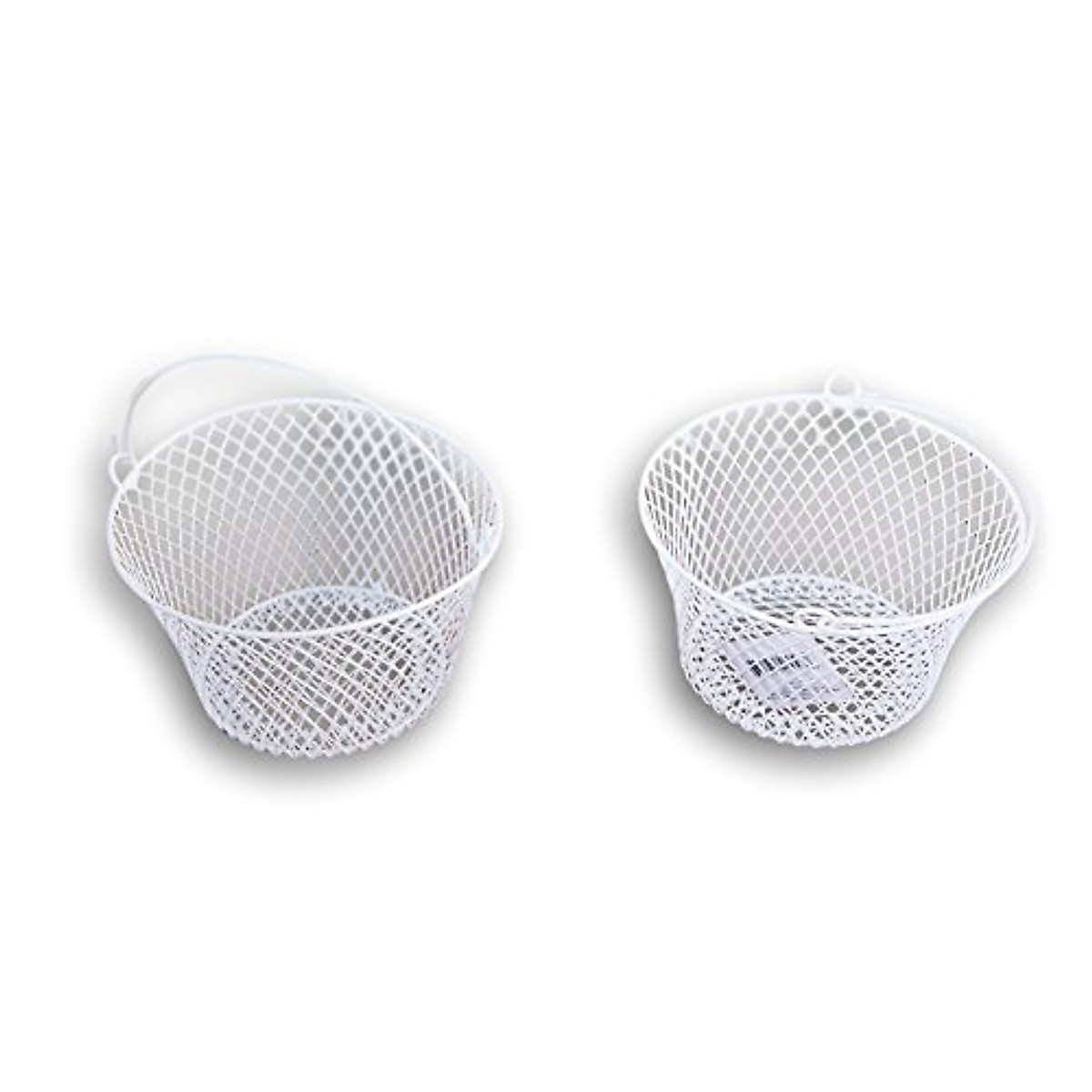 Greenbrier Essentials Small White Metal Storage Baskets - Set of 2