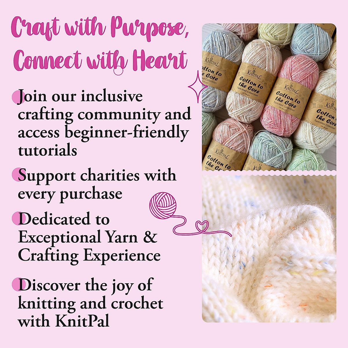 Cotton to The Core Cotton Yarn for Crocheting, 6 Skeins, 852Yds/300G, Free Patterns - Soft Baby Yarn for Knitting - 3 DK Light Worsted Weight - Ocean Blue