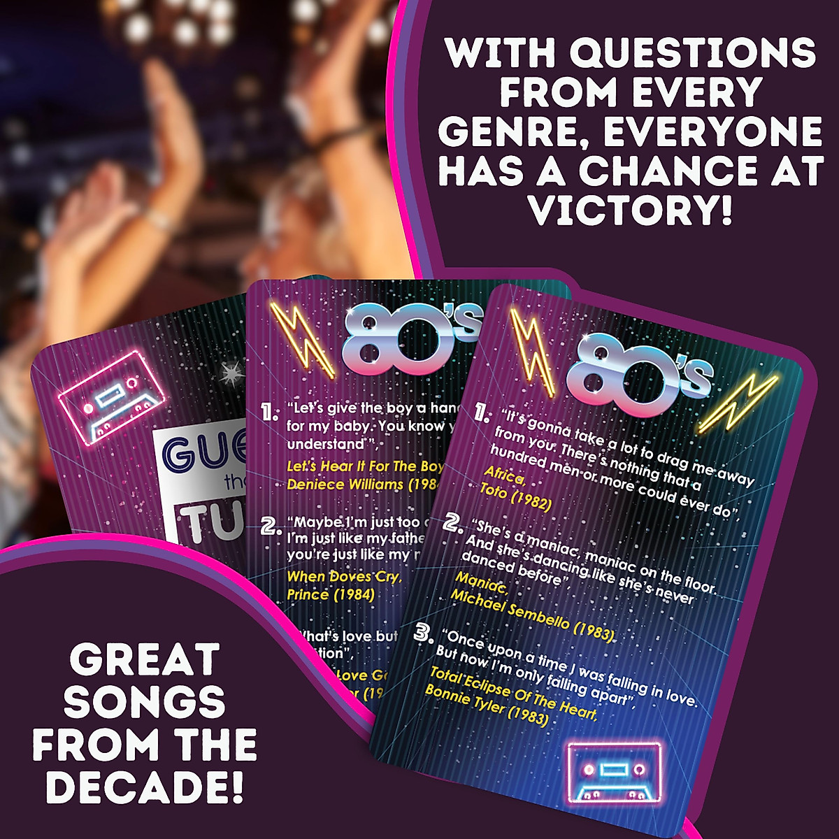 Boxer Gifts Eighties Guess That Tune Music Card Games for Adults and Families | Song Lyrics Game Night - Name The 80s Song Trivia | 1980s Nostalgia Gifts for Music Lovers