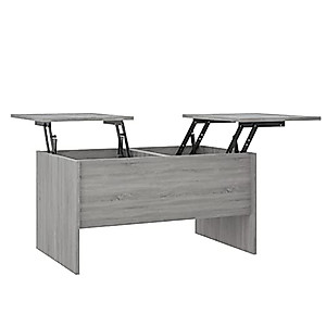 QJBSAVVA Coffee Table Gray Sonoma 31.5"x19.7"x16.7" Engineered Wood,Living Room Furniture Side Tables Narrow Bedside Tables Suitable for Meeting Rooms, Reception Rooms, Offices