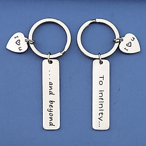 MYOSPARK I Love You To Infinity And Beyond Keychain Set Gift For Couples Family Best Friends (To Infinity And Beyond Keychain Set)