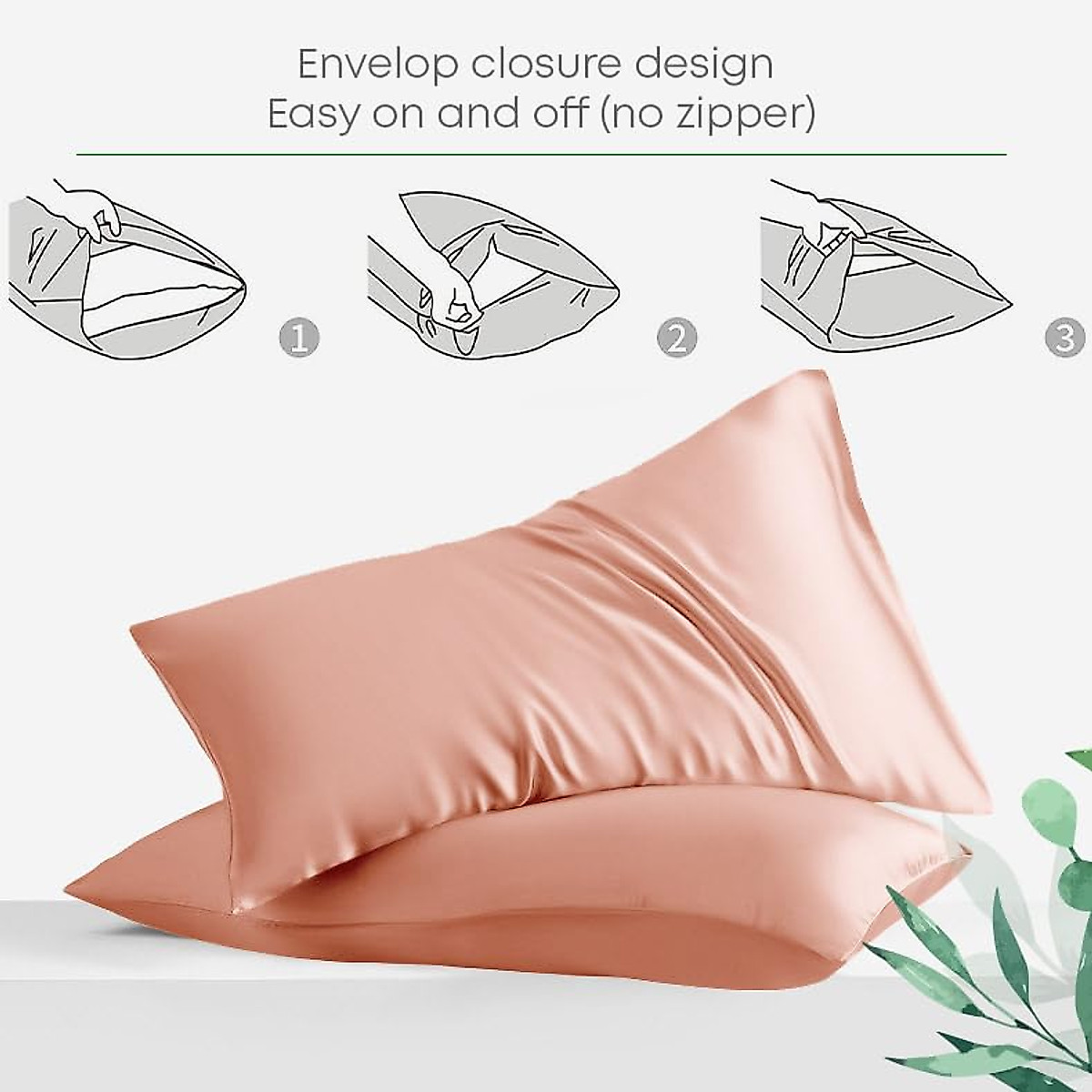 Linenwalas Tencel Lyocell Duvet Cover Set with Deep Pocket Fitted Sheet, Viscose Made from Eucalyptus Soft, Lightweight and Breathable Complete Bedding Set (Rose Gold, Queen)