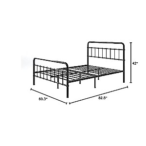 ZINUS Florence Metal Platform Bed Frame / Mattress Foundation / No Box Spring Needed / Easy Assembly, Black, Queen