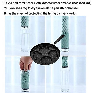 Rwoora Non Stick Frying Pans Romantic Heart Circle Egg Pan Multifunction Omelette Pan Breakfast Skillet Anti-scalding Handle Easy To Hang Complete with Oil Brush and Dishcloth