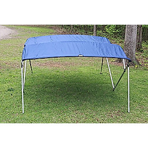 Vortex Direct Navy Blue Fabric Square Tube Frame 4 Box Bimini Top,10' Long, 97"-103" Wide, 54" Tall