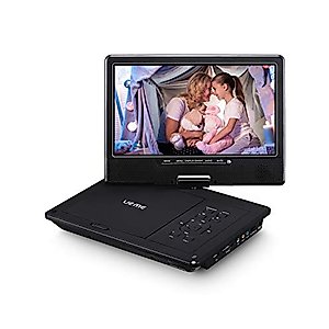 UEME Portable DVD Player for Car with 10.1" HD Swivel Display Screen, Car Charger, Support CD/DVD/SD Card/USB, Car Headrest Holder, Improved Button Design