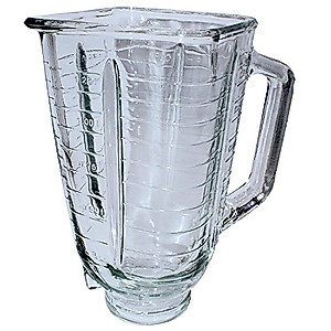 5 Cup Square Top Glass Jar Assembly With Blade, Gasket, Base, Lid，Compatible with Oster Classic Series Blender and Osterizer blender