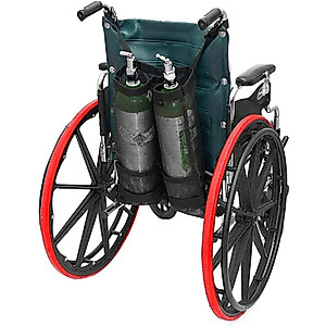 Dual Oxygen Cylinder Bag for Wheelchair, Wheelchair Mesh Storage Bag, Wheelchair Oxygen Cylinder Holder Suitable for Medical, Home and Hospital